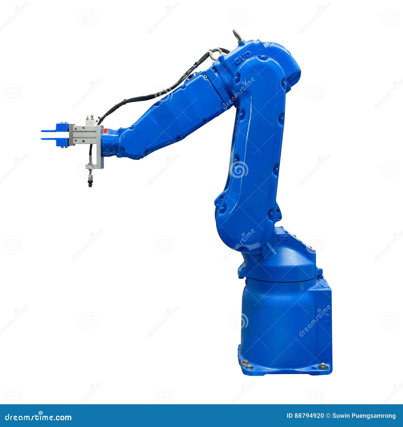 Blue Industry Robotic Arm Isolated Included Clipping Path Stock Photo ...