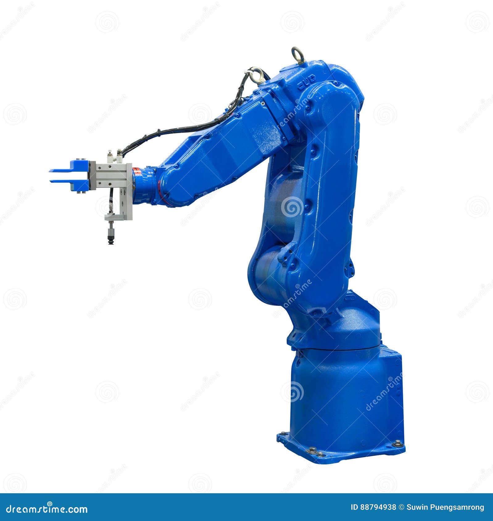 Blue Industry Robotic Arm Isolated Included Clipping Path Stock Photo ...