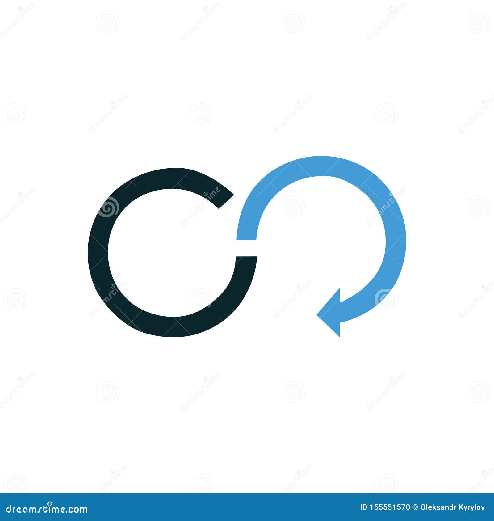 Infinity Arrow Infographic. 2 Step Options Template, Scheme, Diagram ...