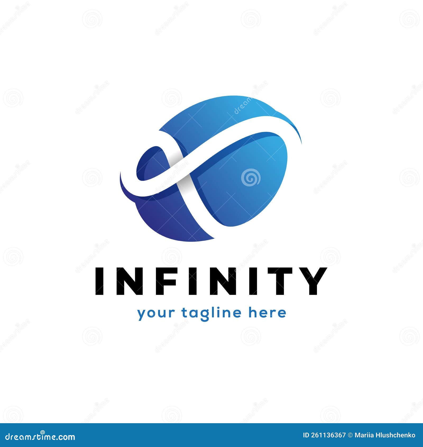 Blue Infinity Logo in an Ellipse Shape Stock Vector - Illustration of ...
