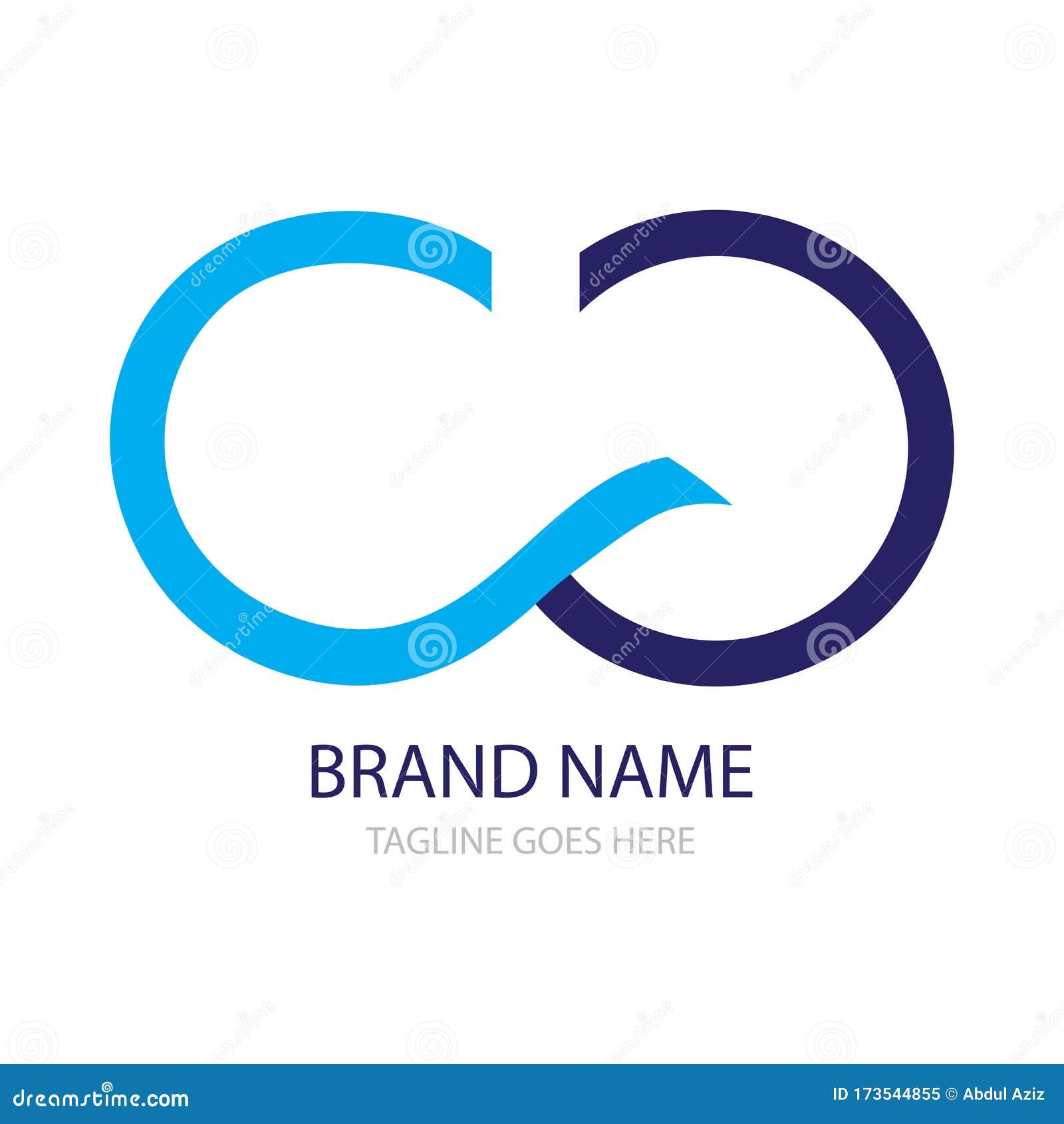 Blue infinity logo vector stock vector. Illustration of isolated ...