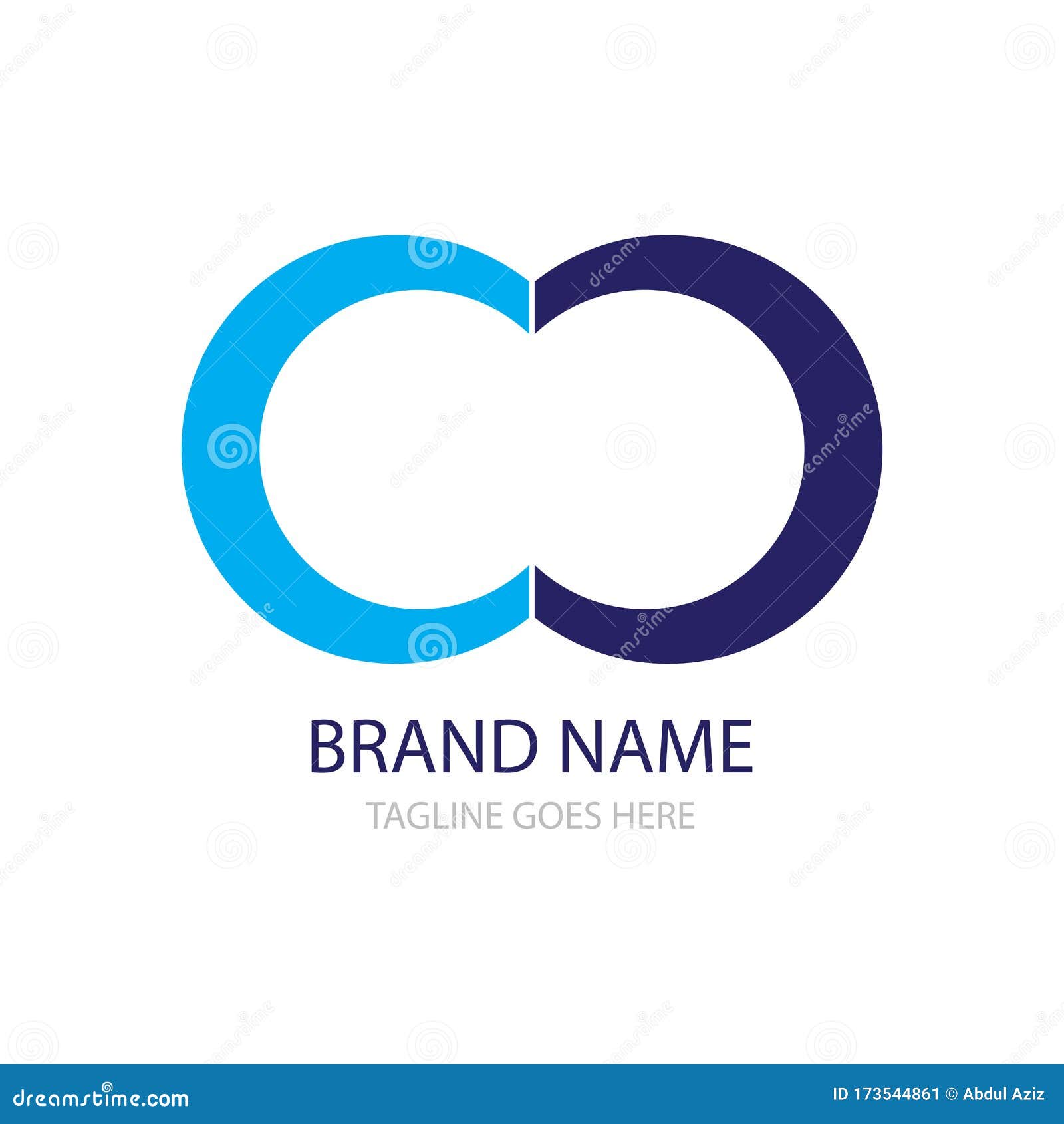 Blue infinity logo vector stock vector. Illustration of brand - 173544861