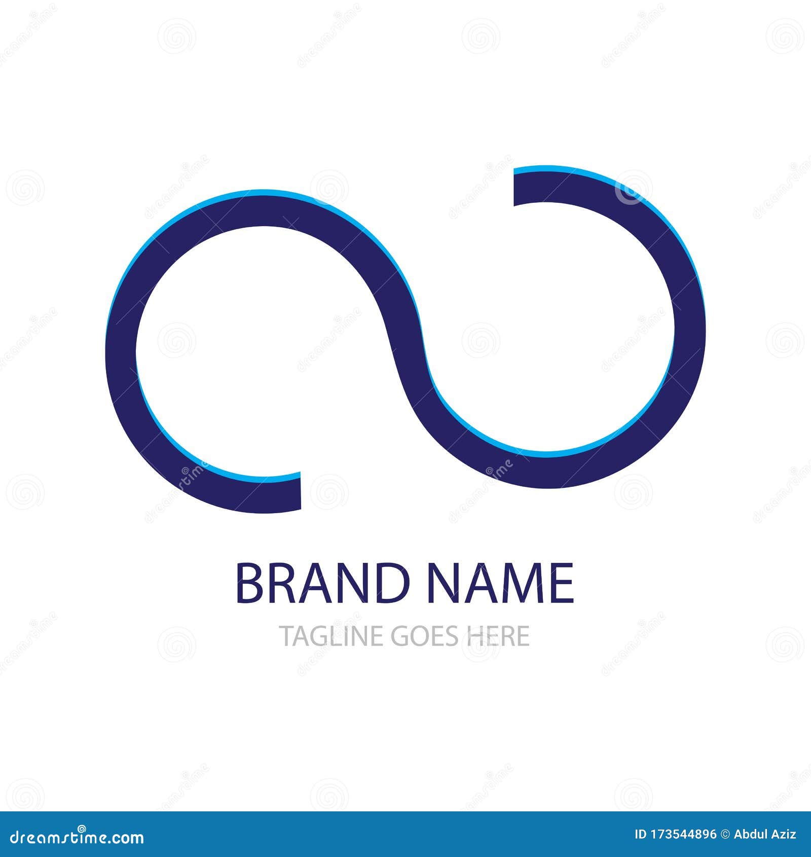 Blue infinity logo vector stock vector. Illustration of label - 173544896