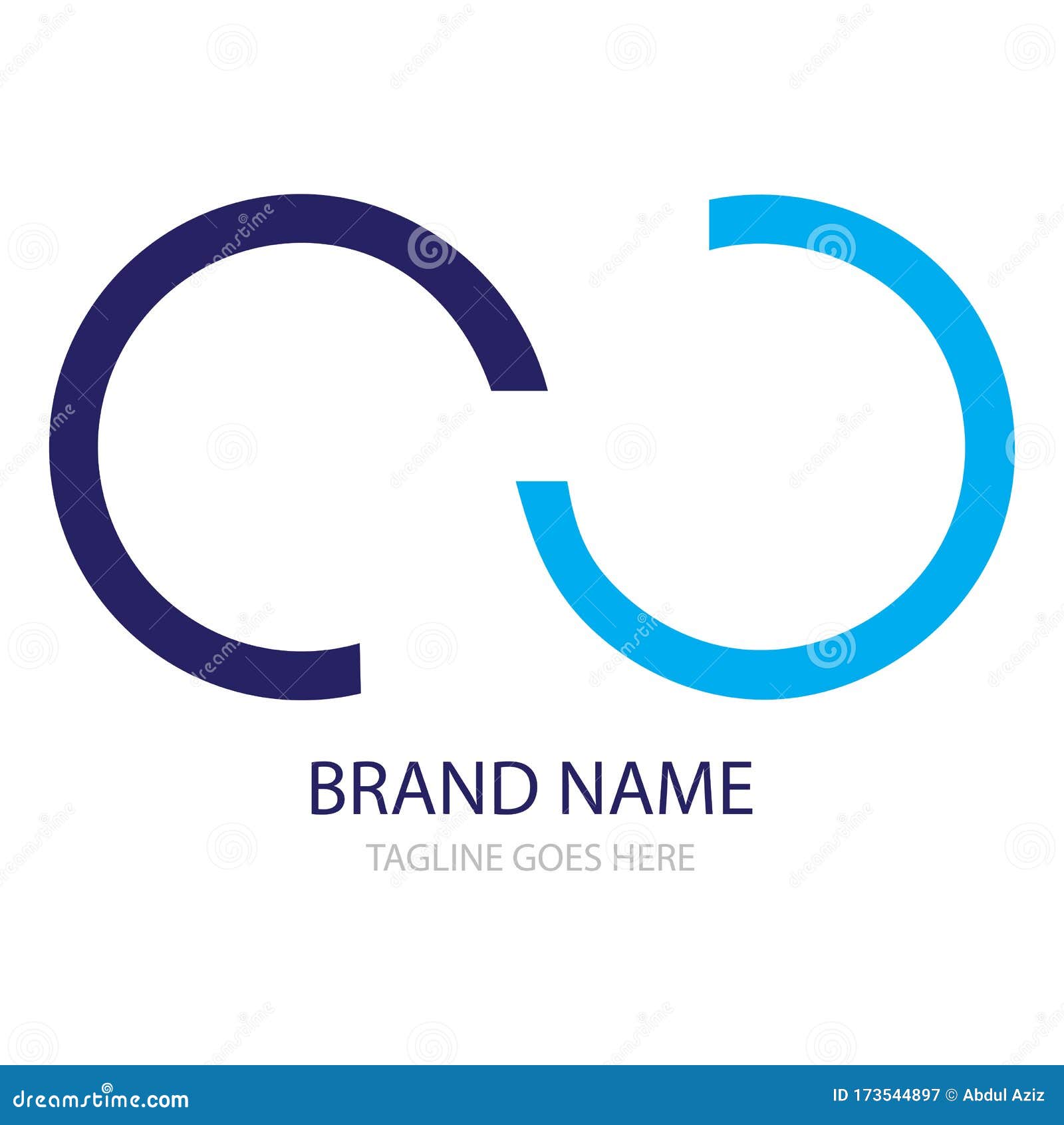 Blue infinity logo vector stock vector. Illustration of design - 173544897
