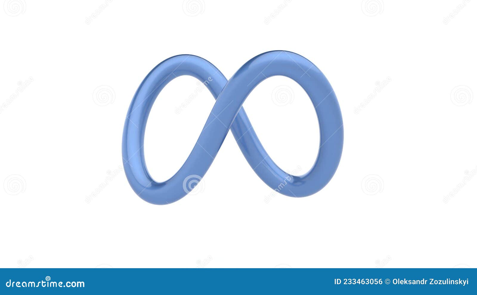 Blue Infinity Sign Endless Intro Object 3d Stock Illustration ...
