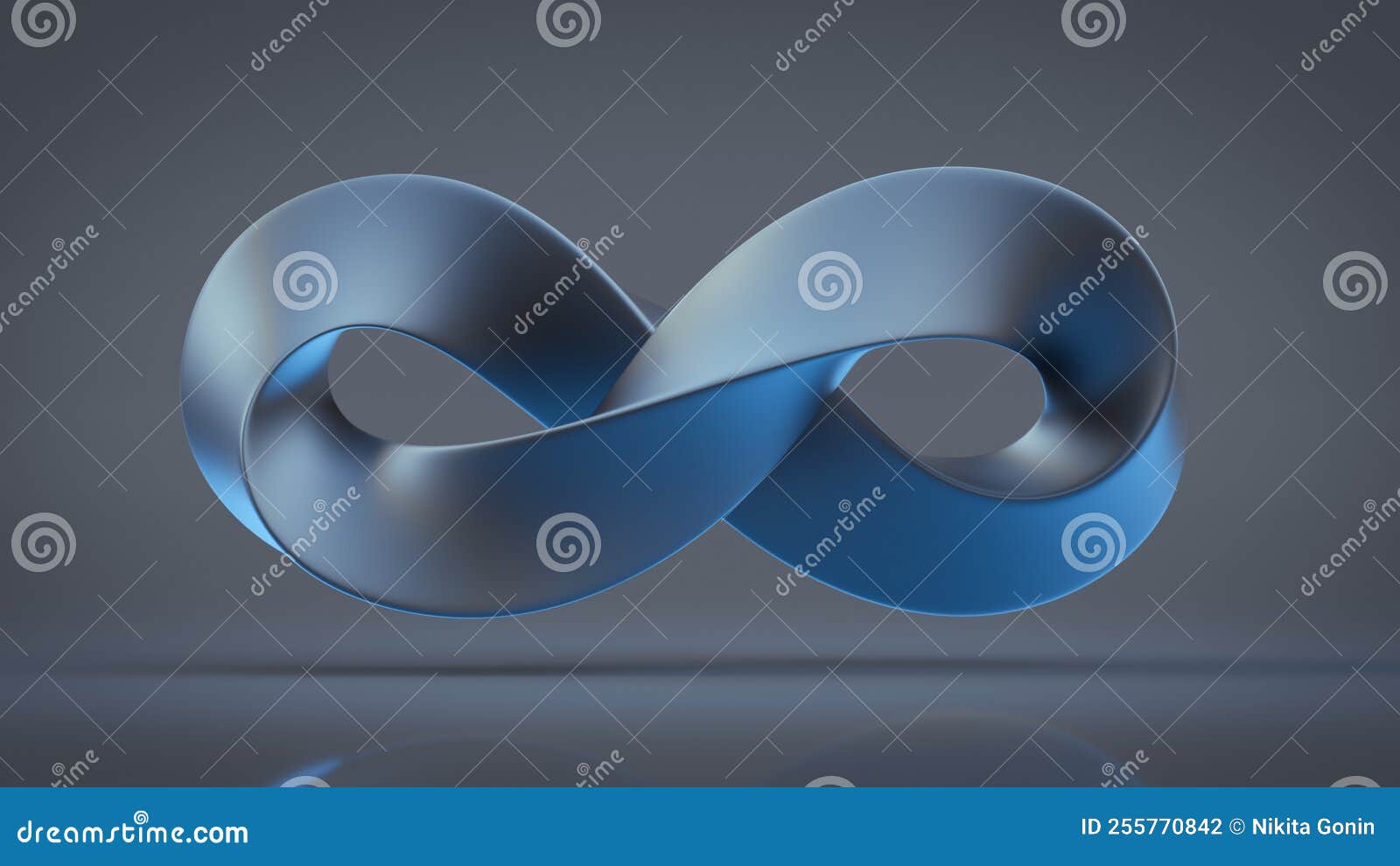 Blue Infinity Symbol 3D Rendering Stock Illustration - Illustration of ...