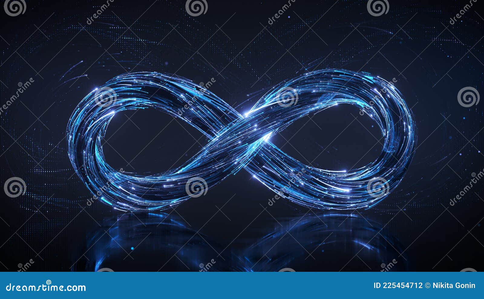 Blue Infinity Symbol 3D Rendering Illustration Stock Illustration ...
