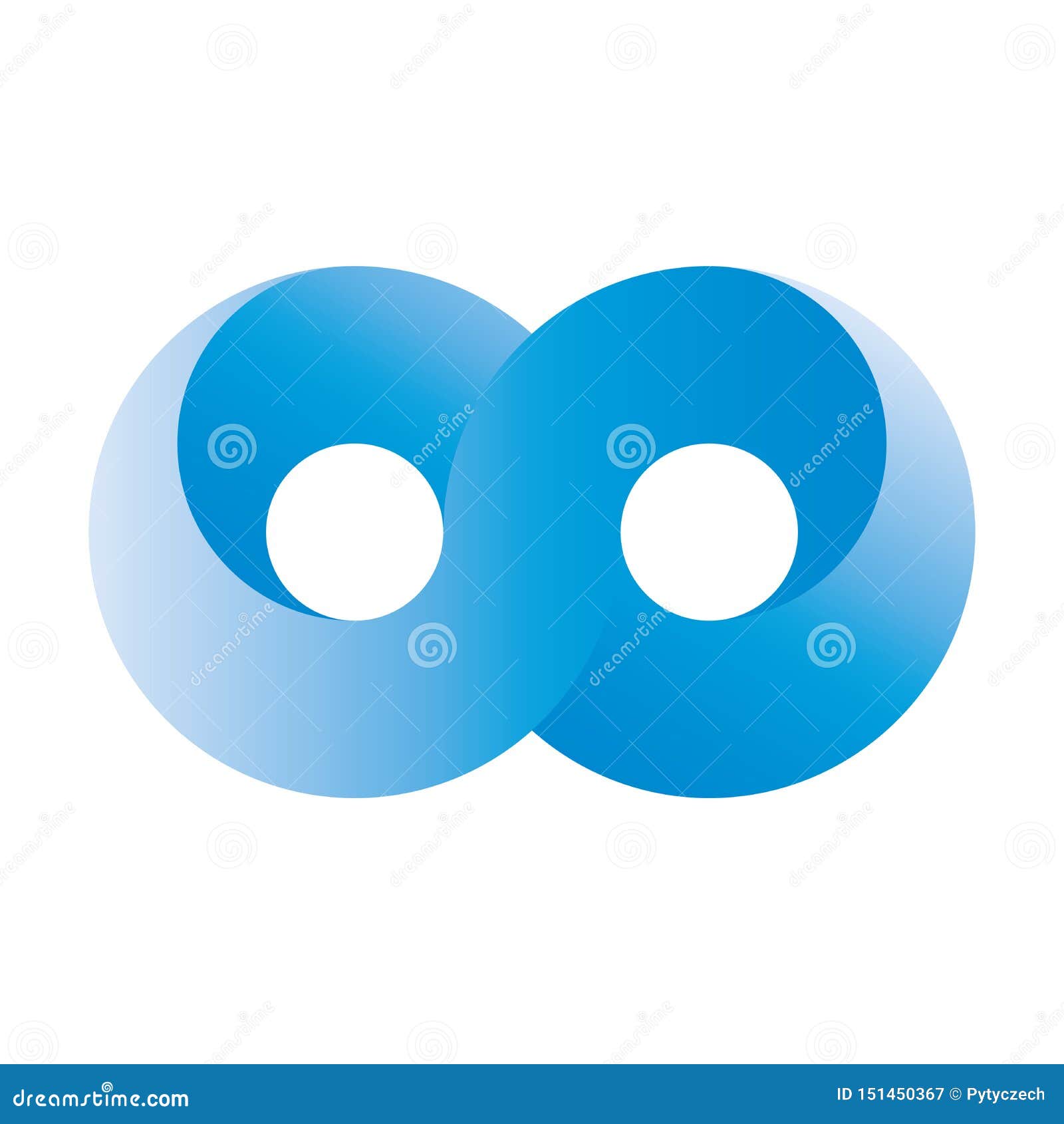 Blue Infinity Symbol Icon. 3D-like Gradient Design Effect Stock Vector ...