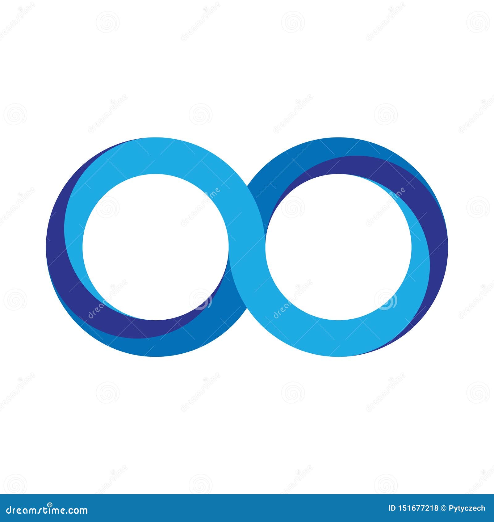Blue Infinity Symbol Icon. 3D-like Gradient Design Effect Stock Vector ...