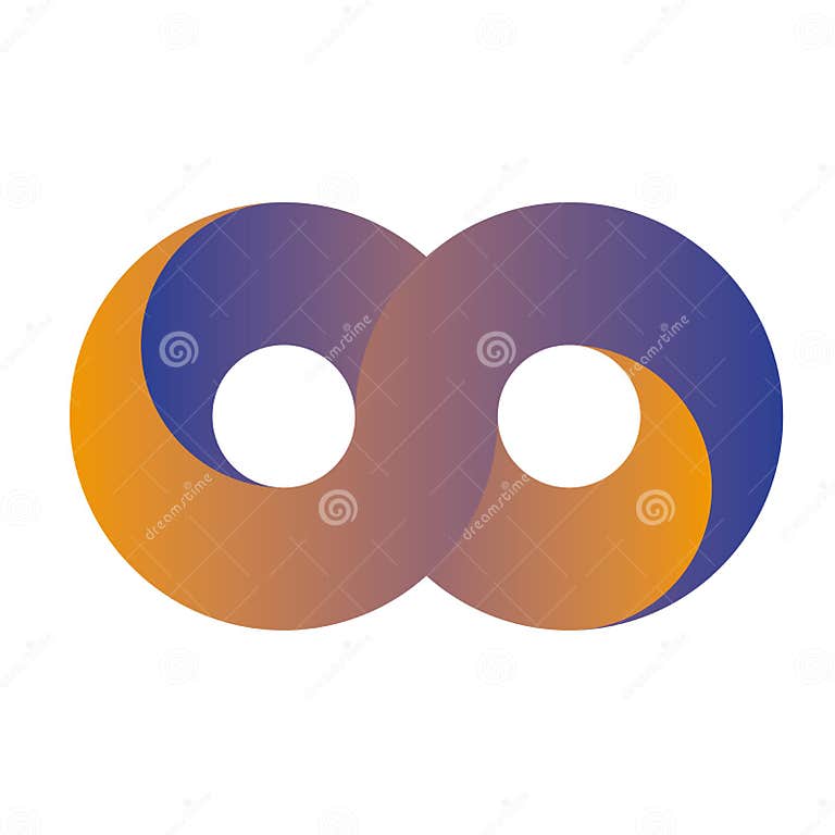 Blue Infinity Symbol Icon. 3D-like Gradient Design Effect Stock Vector ...