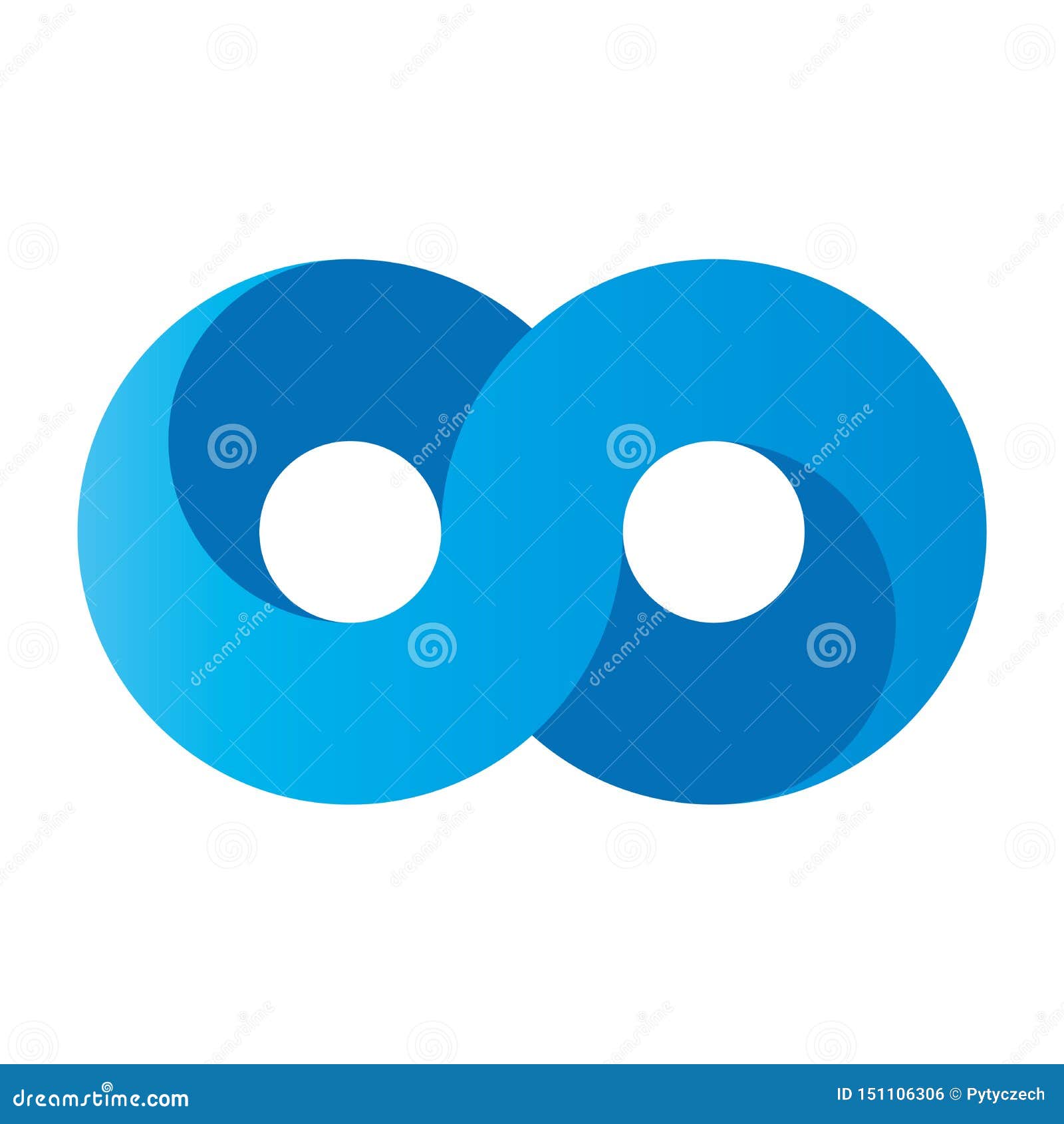 Blue Infinity Symbol Icon. 3D-like Gradient Design Effect Stock Vector ...