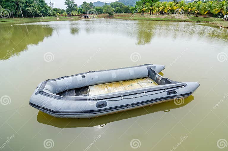 Blue inflatable boat stock photo. Image of coast, gear - 32254028