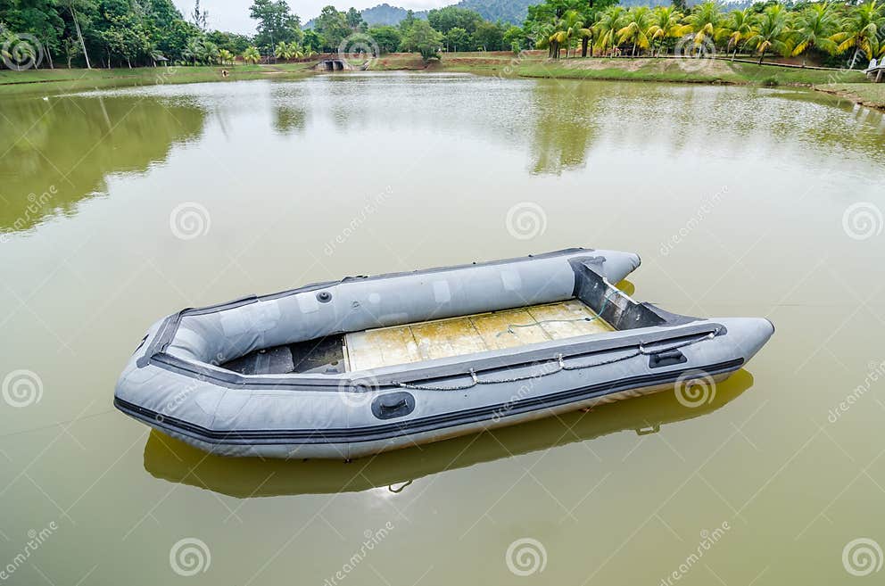 Blue inflatable boat stock photo. Image of coast, gear - 32254028