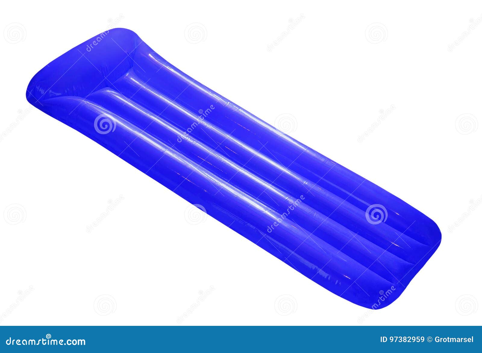 Blue Inflatable Floating Pool Raft Mattress Isolated on White. Stock ...