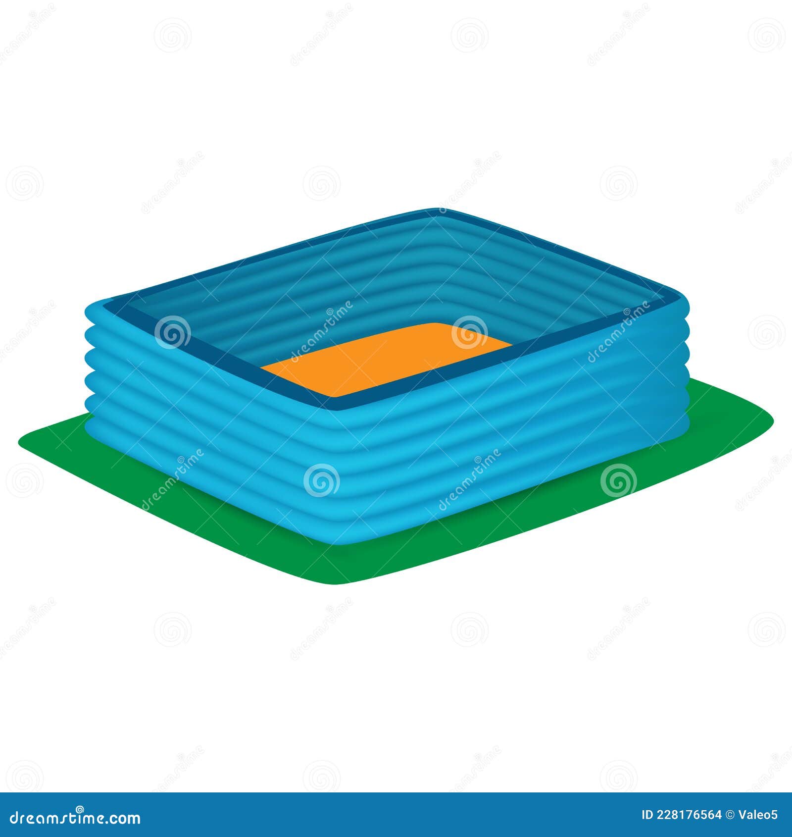 Blue Inflatable Pool Isolated on White Background Stock Vector ...