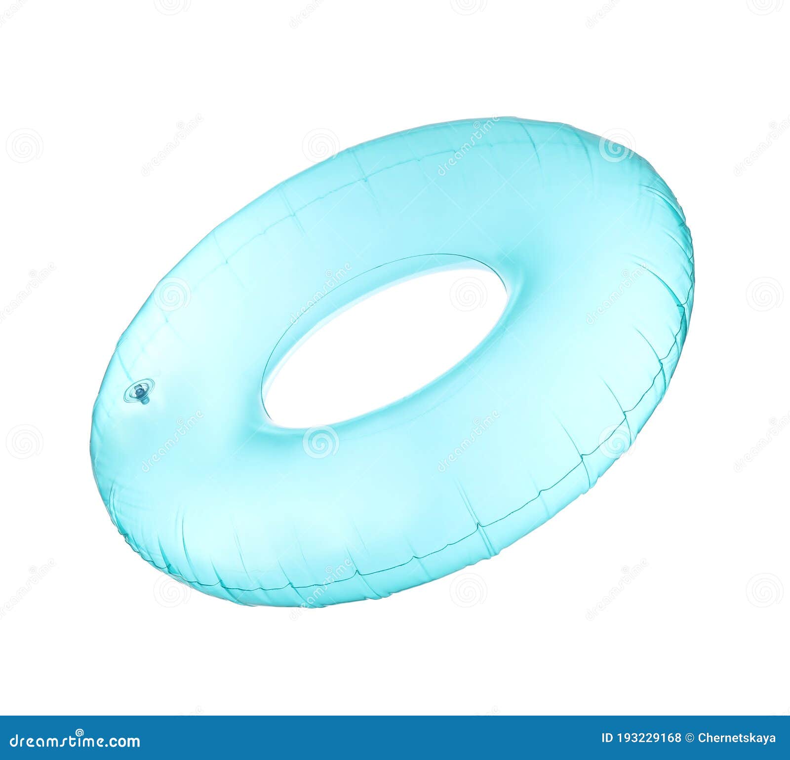 Blue Inflatable Ring Isolated. Beach Accessory Stock Photo - Image of ...
