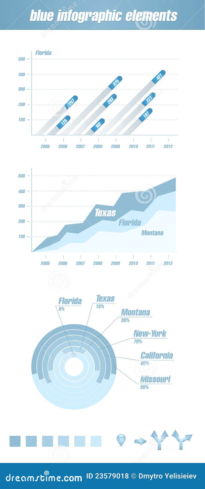 Blue Infographic Elements Royalty Free Stock Photos - Image: 23579018