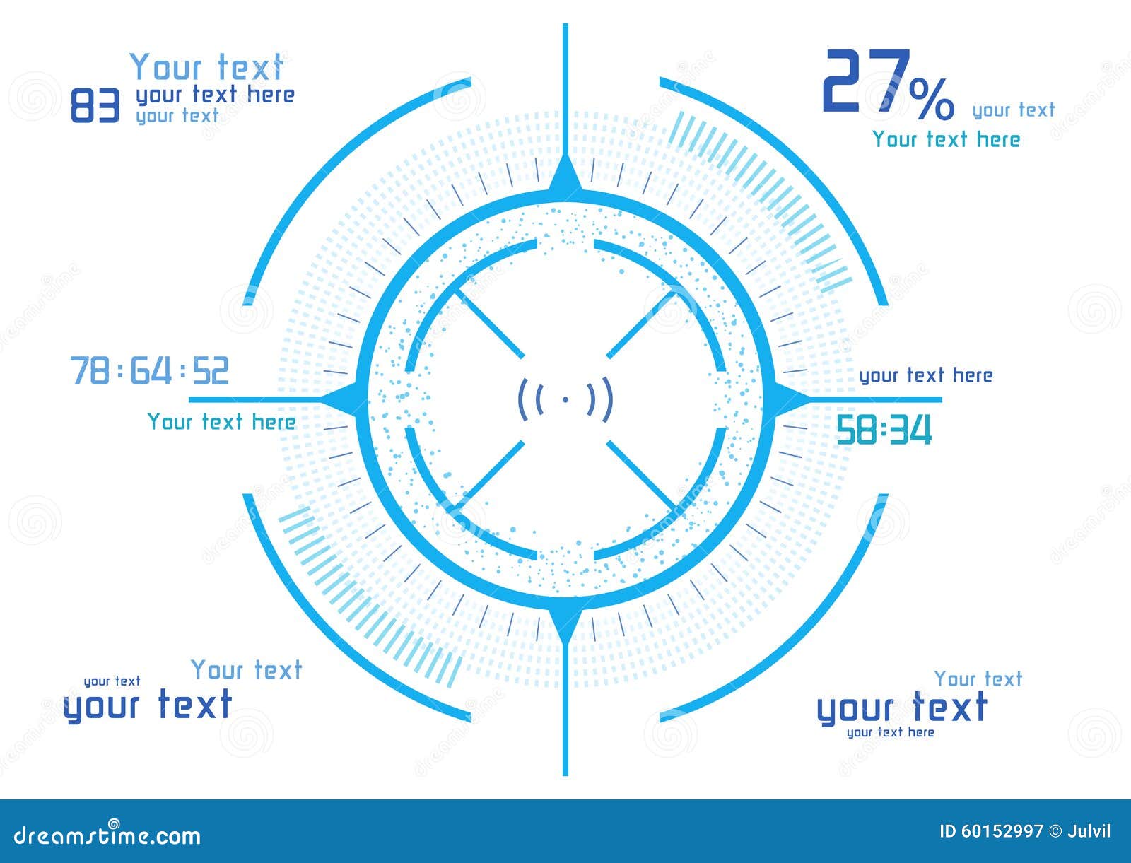 Blue Infographics on White Background Stock Vector - Illustration of ...