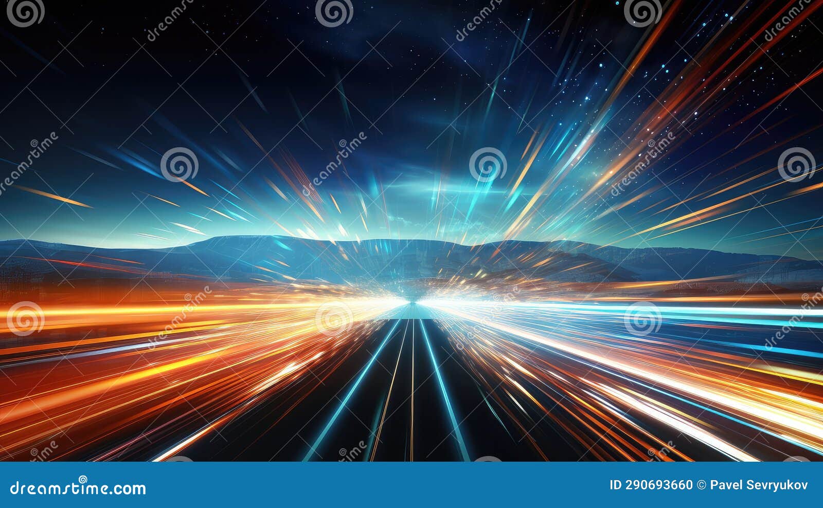 Blue Information Highway Abstract Stock Illustration - Illustration of ...