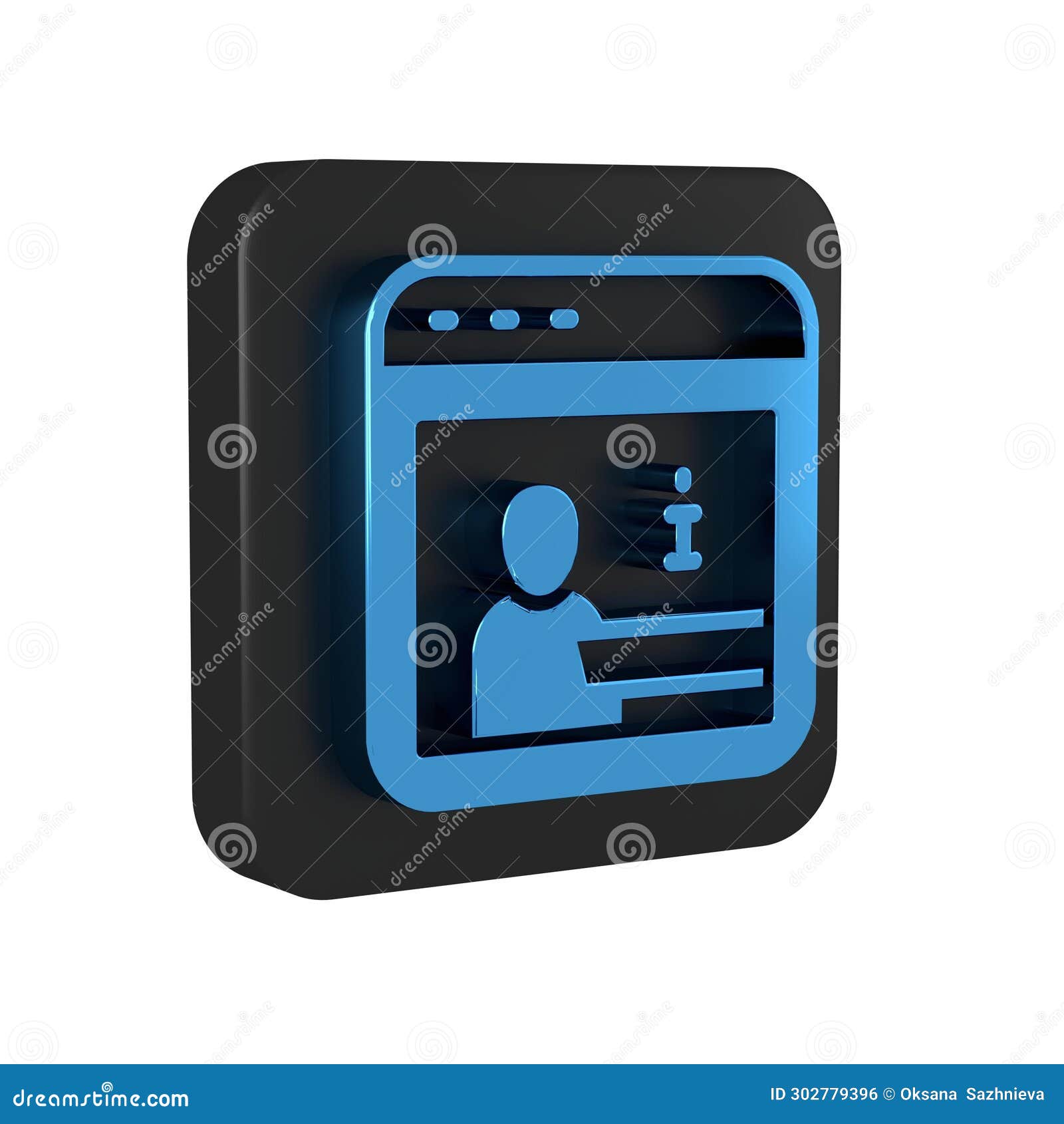 Blue Information Icon Isolated on Transparent Background. Black Square ...