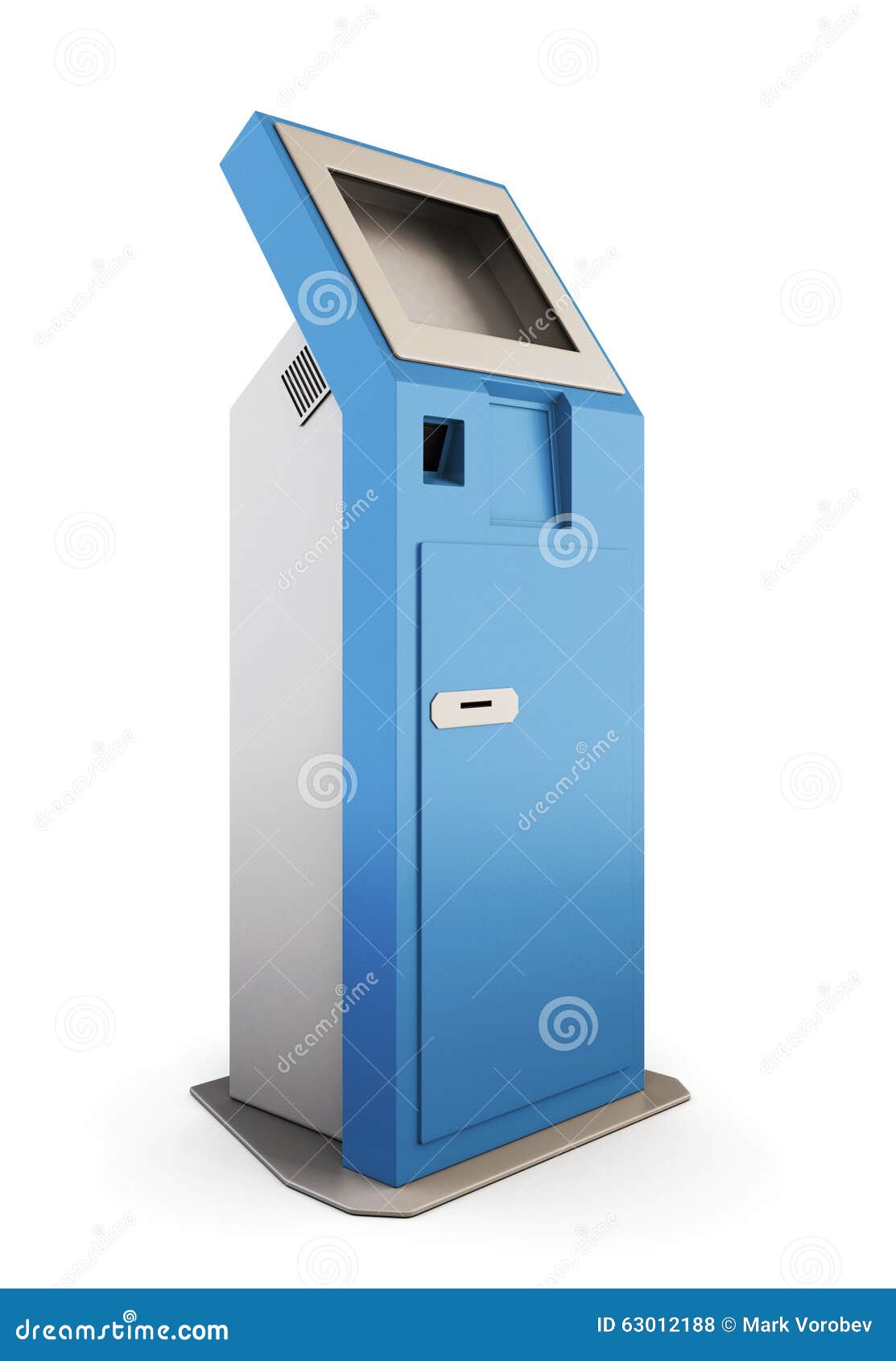 Blue Information Kiosk. Information Terminal. 3d Illustration. Stock ...