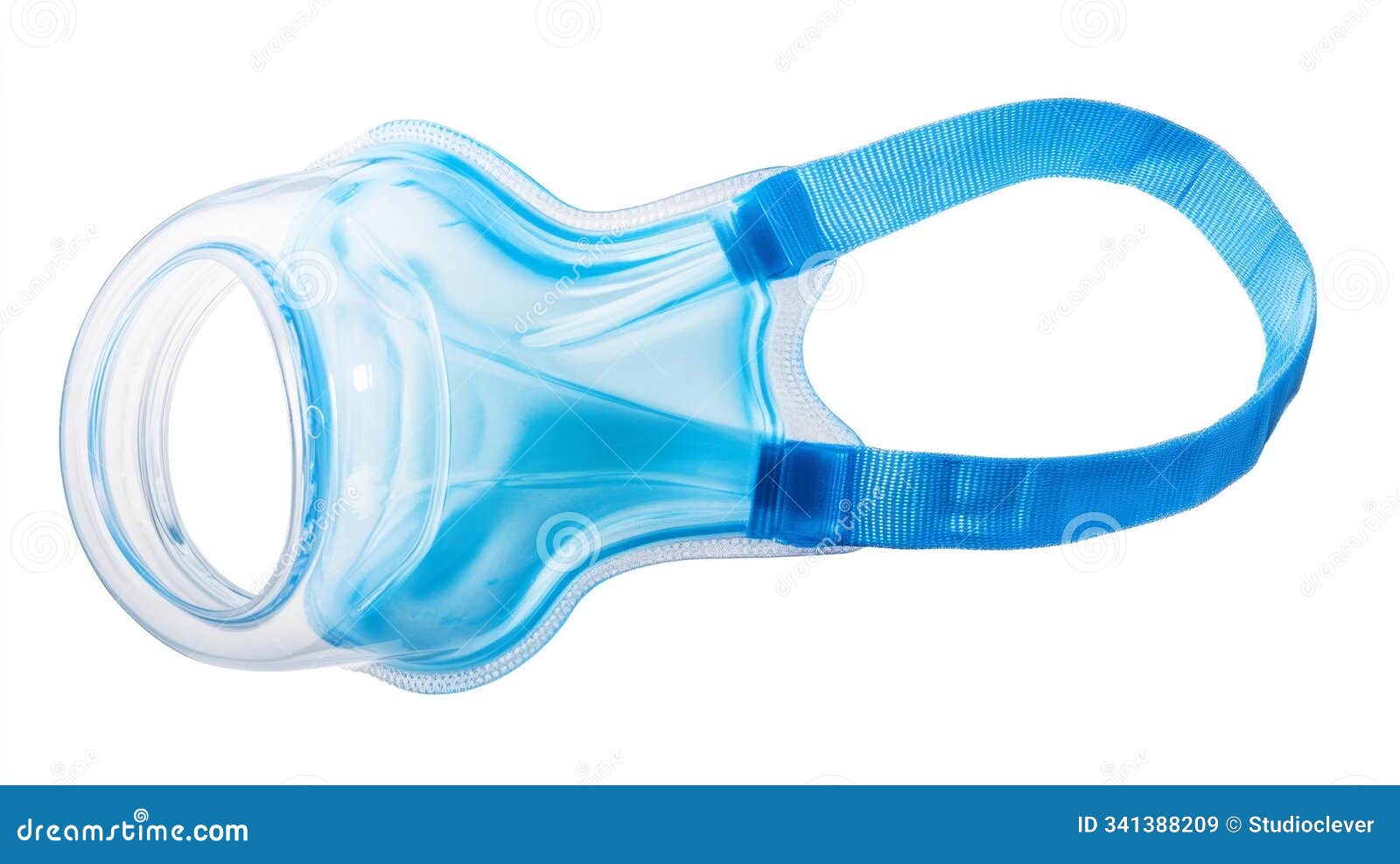 Blue Inhalation Mask with Adjustable Strap Isolated on a White ...