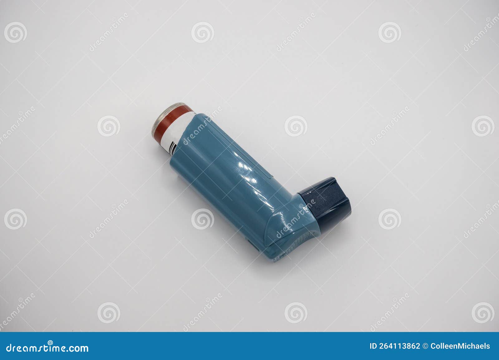 Selective Focus on a Blue Inhaler on a White Background Stock Photo ...