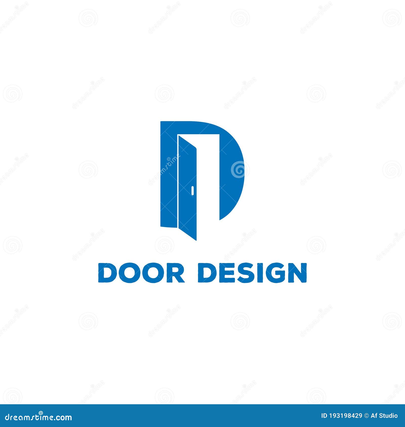 Blue Initial Letter D Door Window Logo Design Stock Vector ...