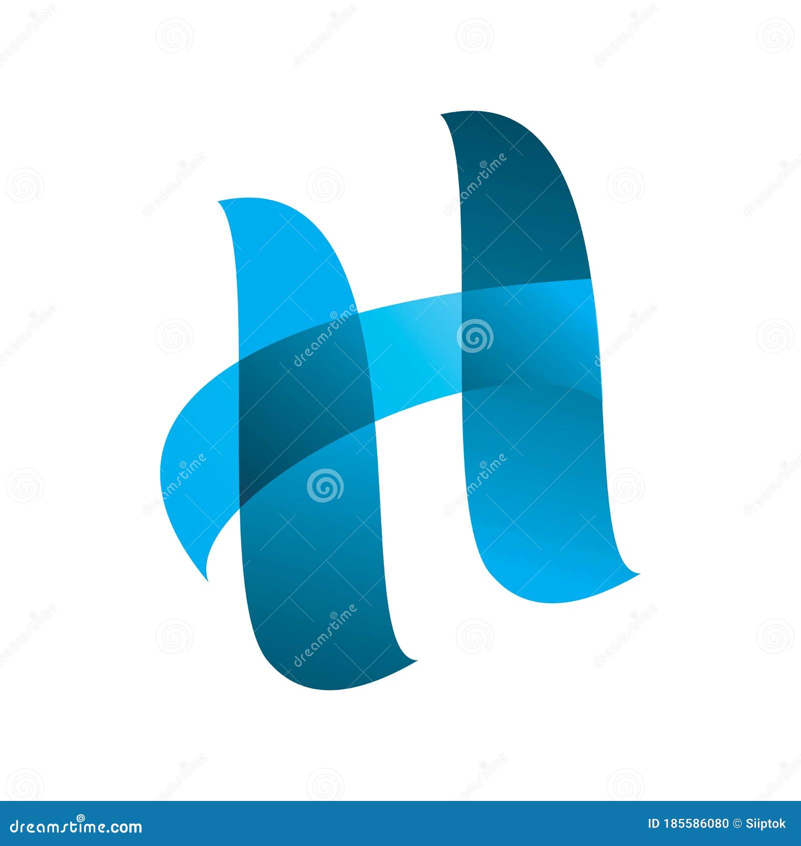 Blue Initial Letter H Logo Design Stock Illustration - Illustration of ...