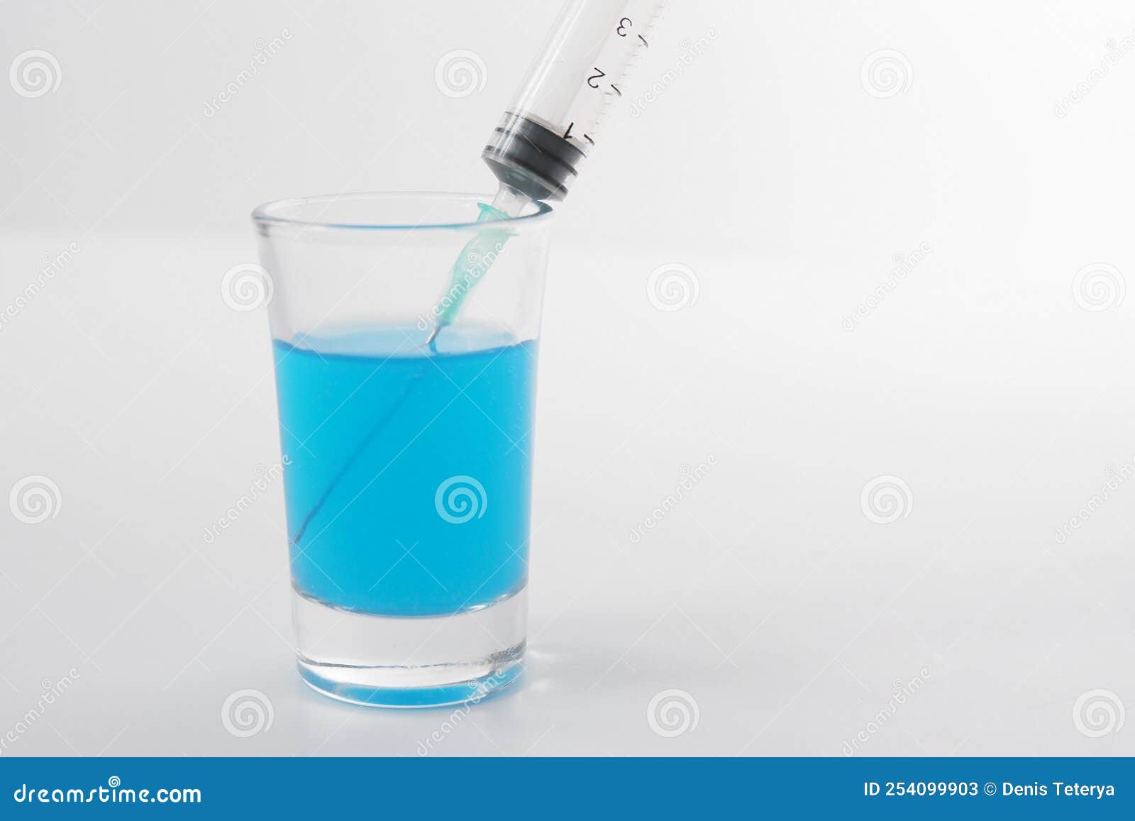 Blue Injection. Syringe on a White Background. Stock Image - Image of ...