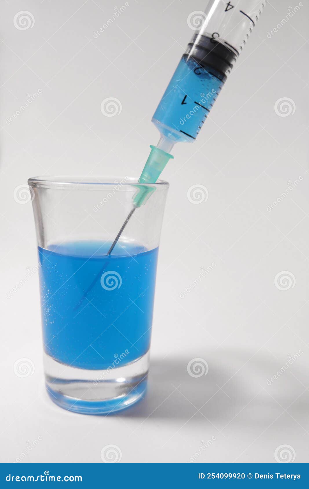 Blue Injection. Syringe on a White Background. Stock Photo - Image of ...