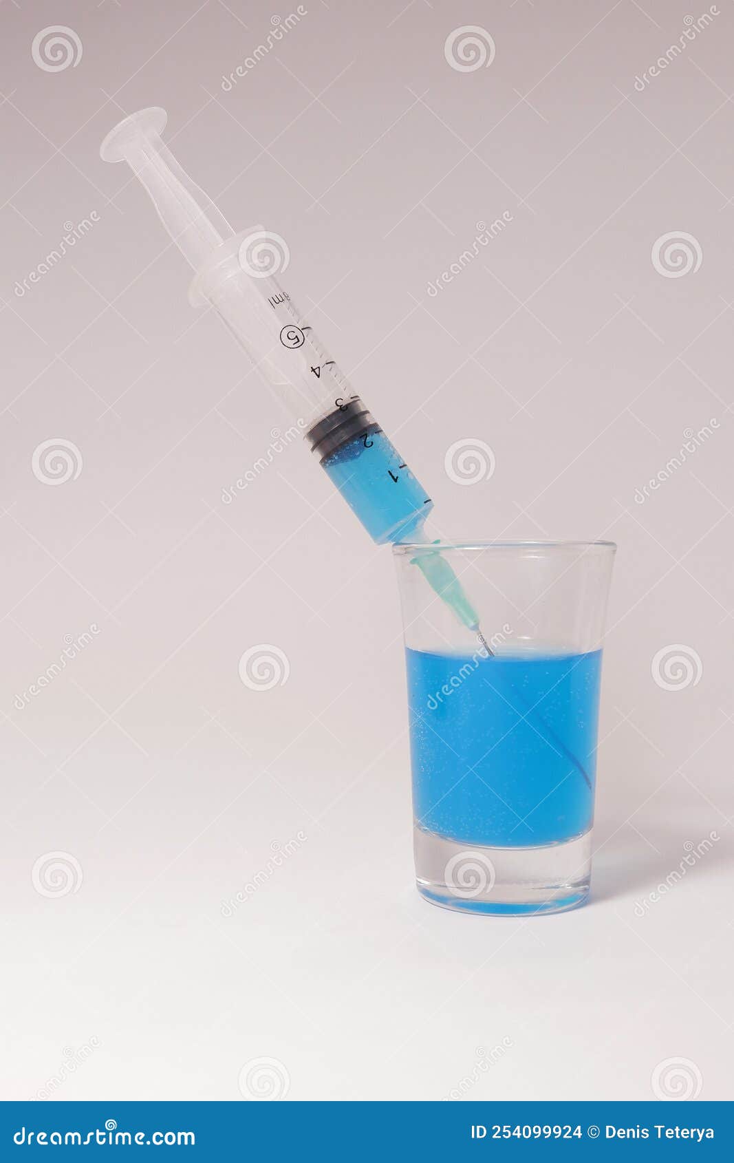 Blue Injection. Syringe on a White Background. Stock Photo - Image of ...