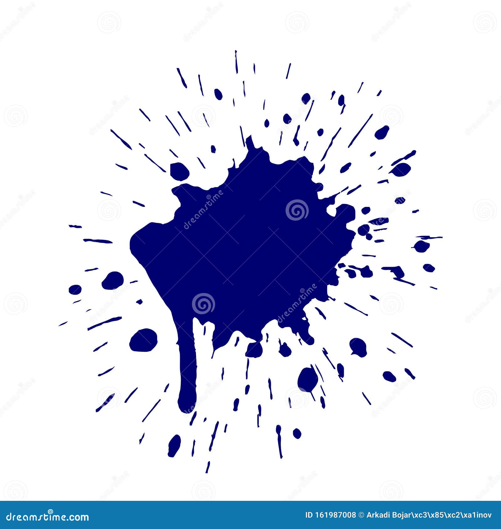 Blue ink blob vector shape stock vector. Illustration of icon - 161987008