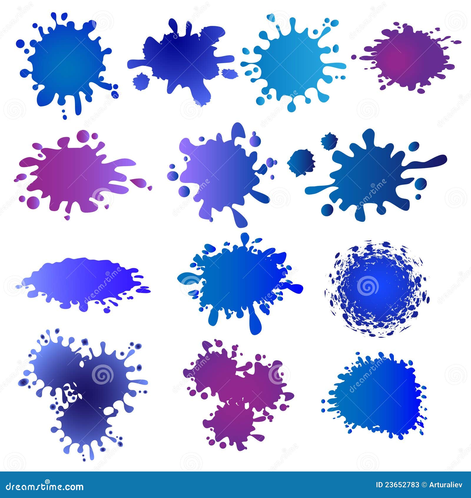Blue ink blot stock vector. Illustration of abstract - 23652783