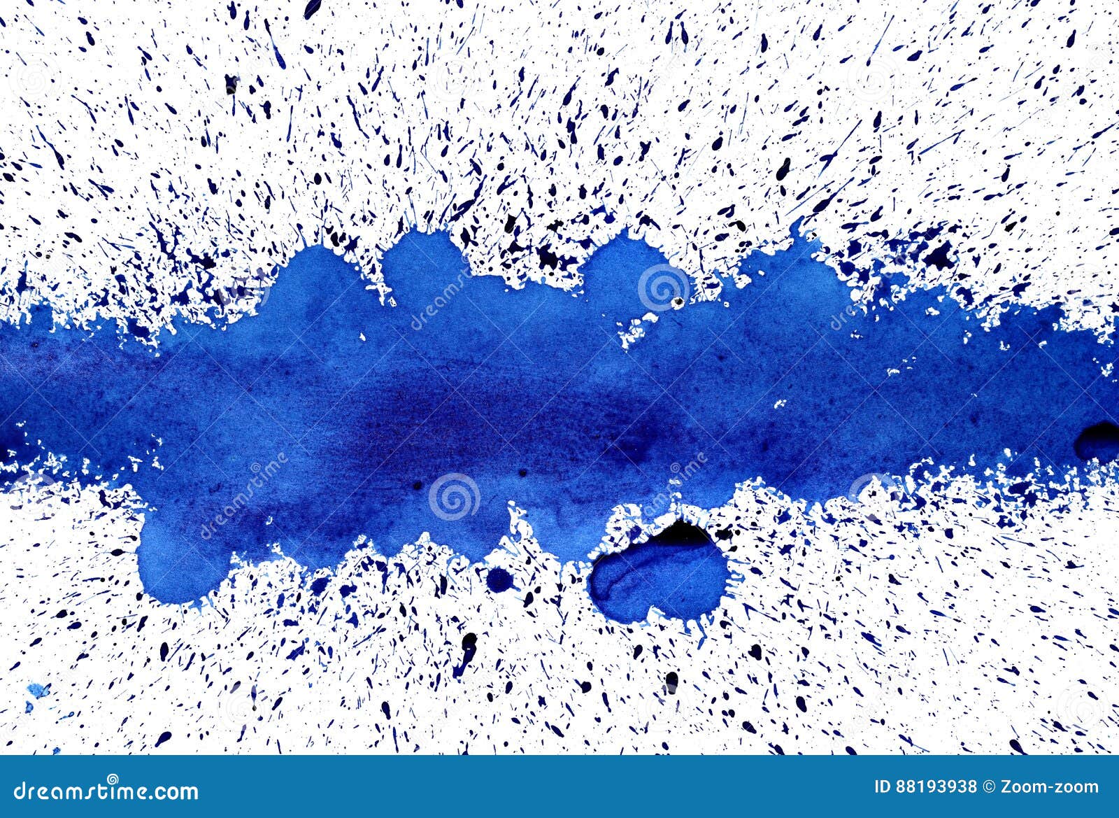 Blue Ink Line with Splashes Stock Photo - Image of drawing, raster ...
