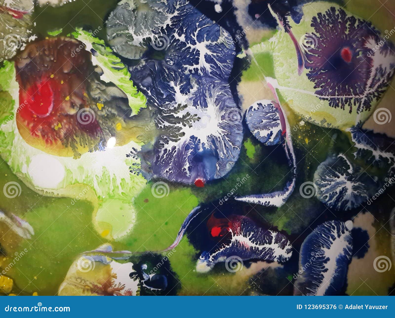 Blue ink painting stock photo. Image of colour, daub - 123695376