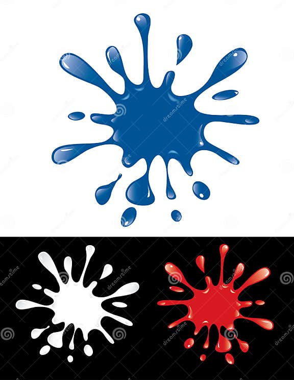 Blue ink splash stock vector. Illustration of splashing - 10482669