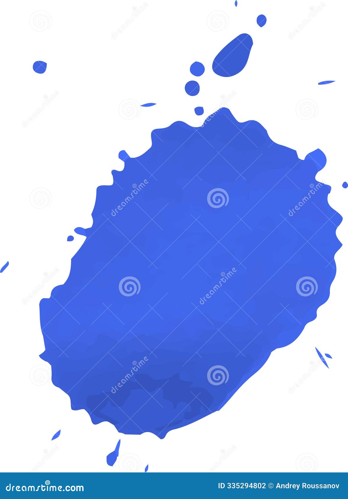 Blue Ink Splash, Blot, Smudge or Brush Stroke. Grunge Element. Stock ...