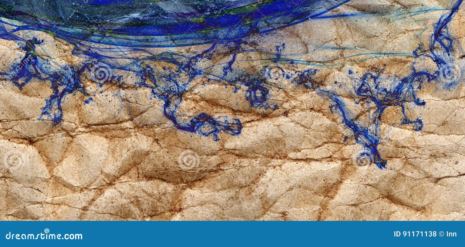 Blue Ink Splash Grunge Paper Background Stock Illustration ...