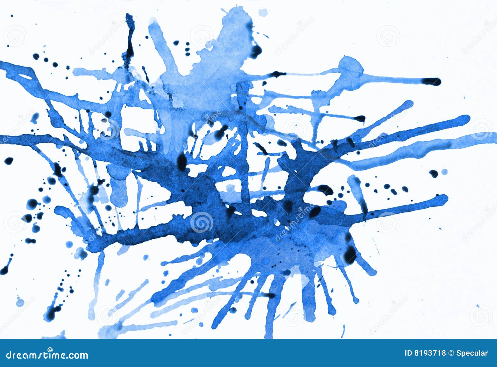 Blue Ink Splat stock photo. Image of splattered, colour - 8193718