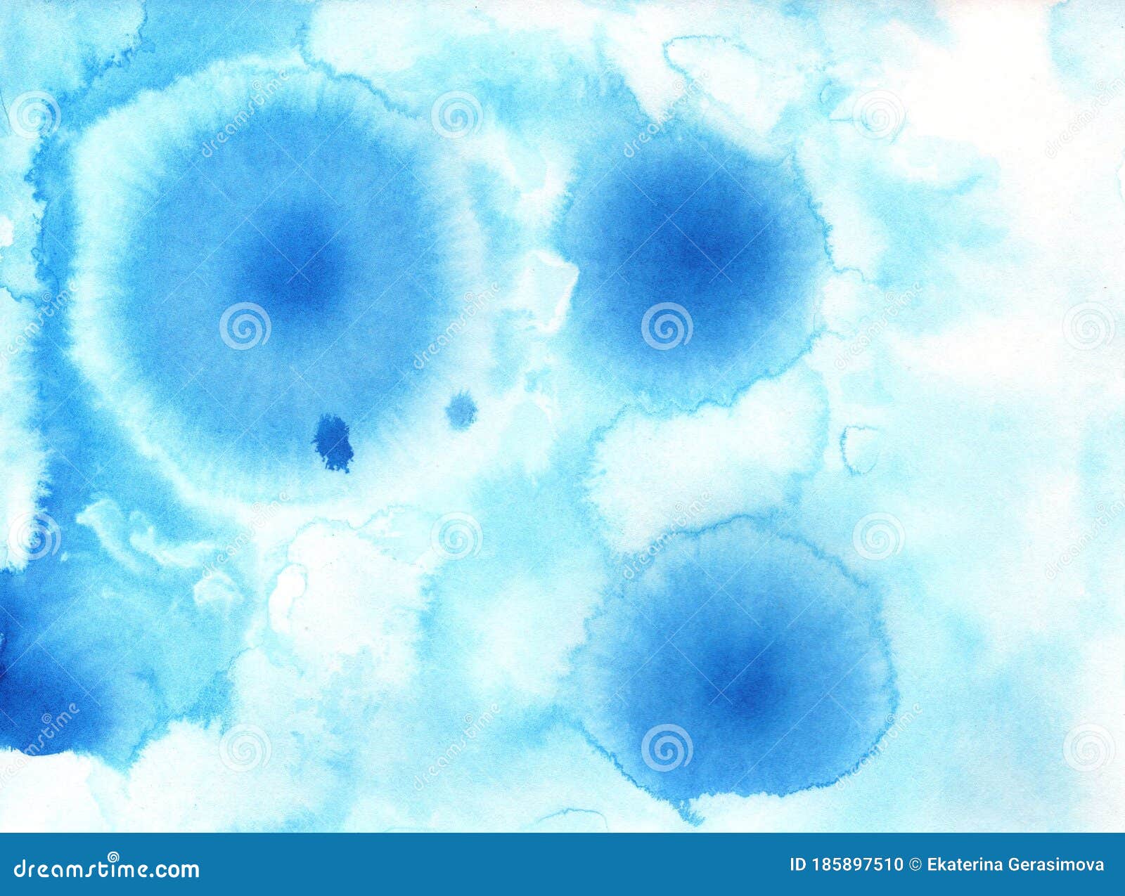 Blue Ink Stains Drawn by Hands Using Ink and Water White Background ...