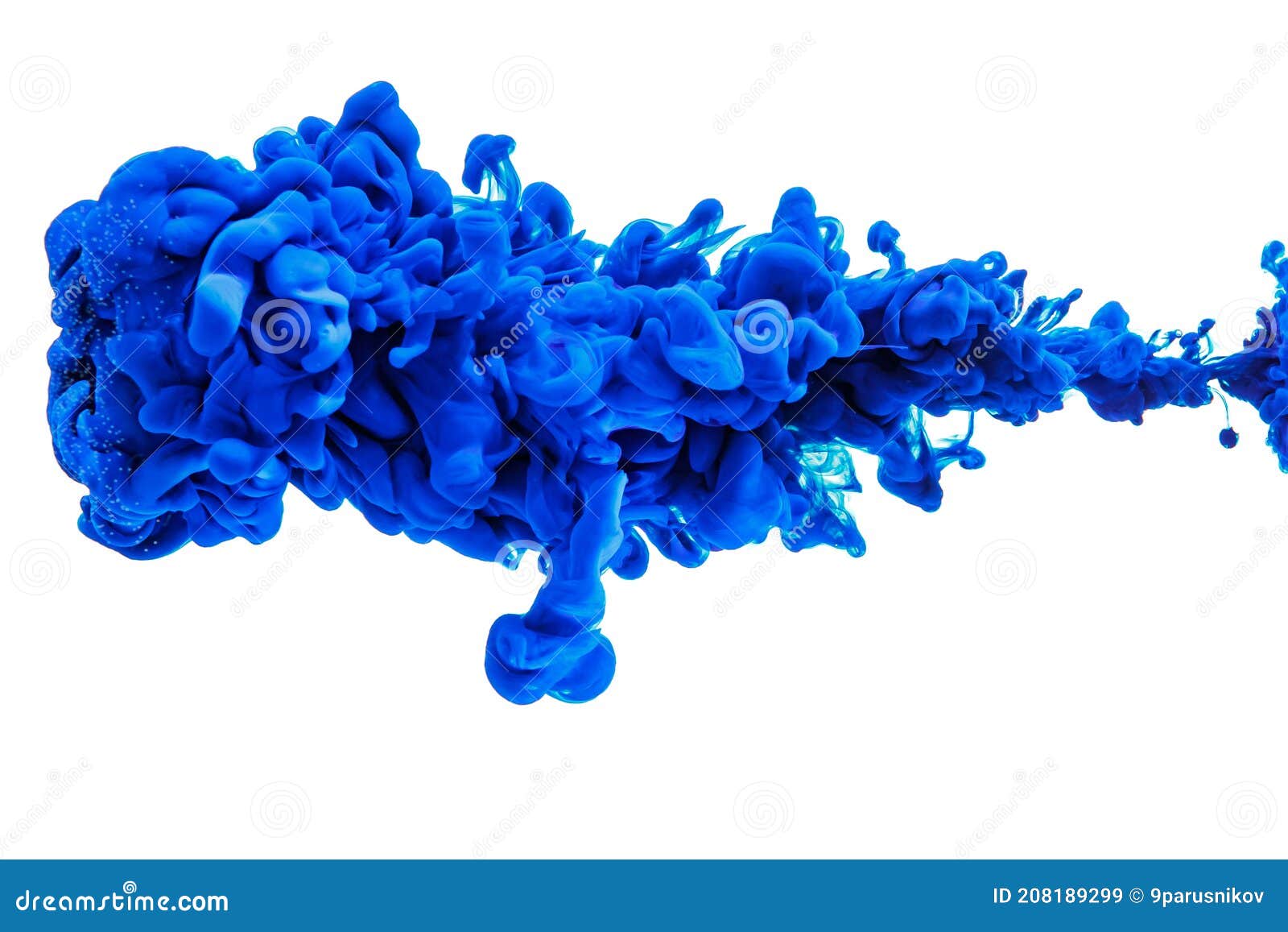 Blue Ink in Water Abstract Background Isolated on White Background ...