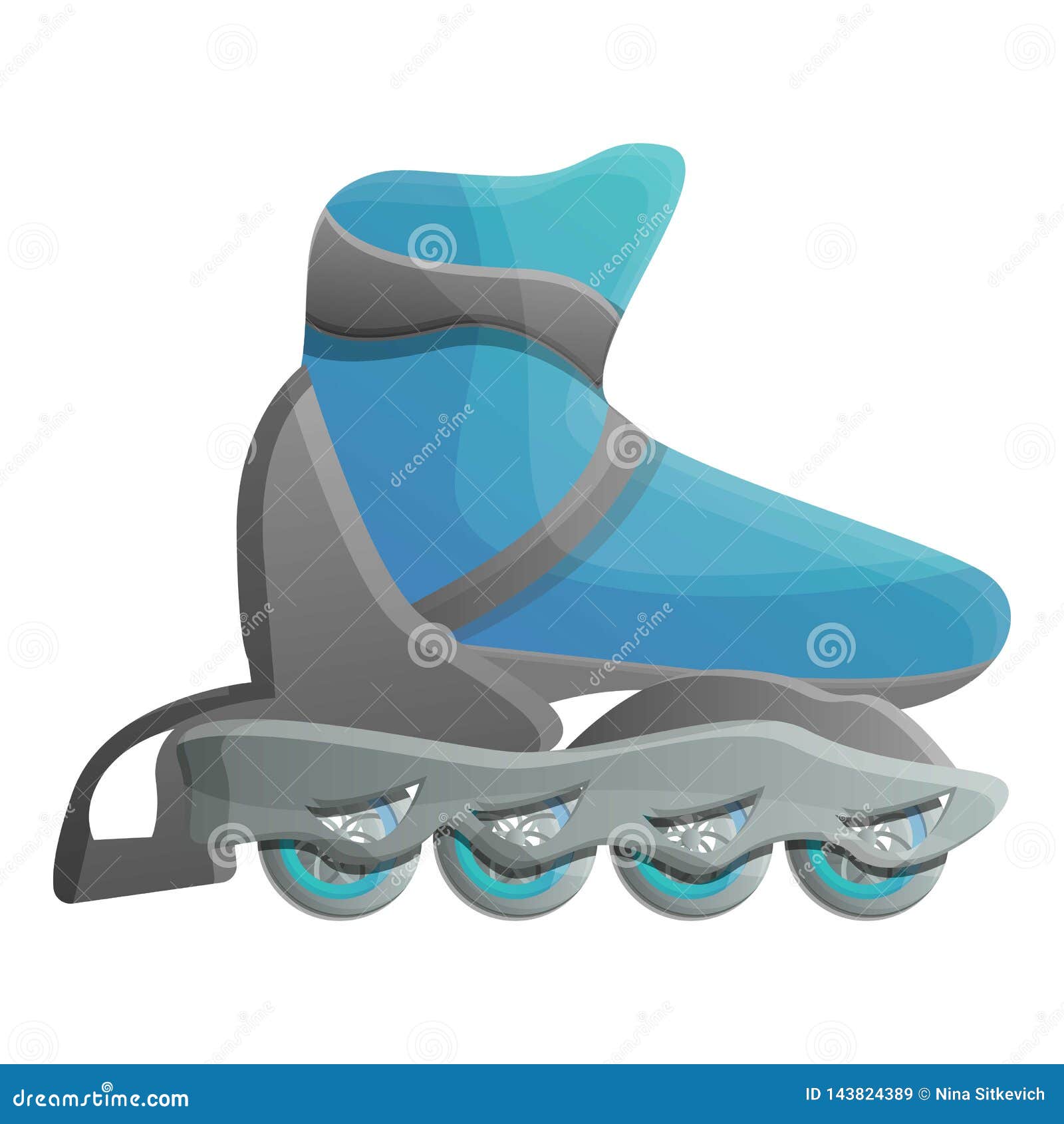 Blue Inline Skates Icon, Cartoon Style Stock Vector - Illustration of ...