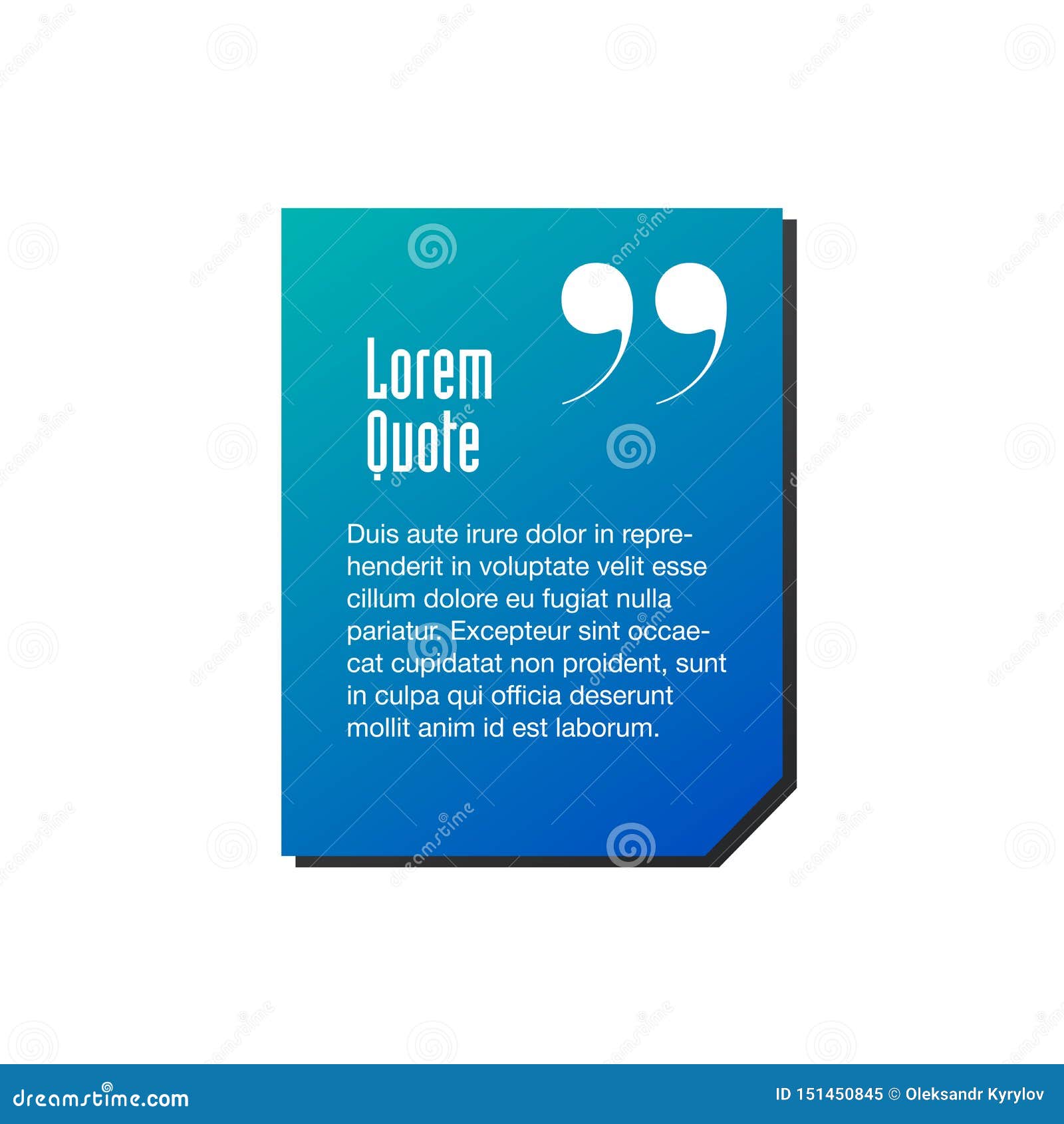 Blue Innovative Vector Quotation Template in Quotes. Creative Vector ...