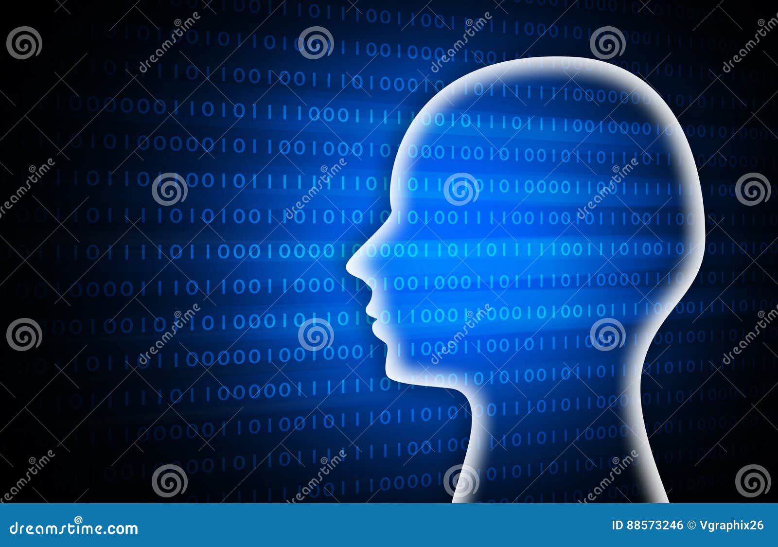 Blue Intelligent Artificial. Illustration Background Image Stock ...
