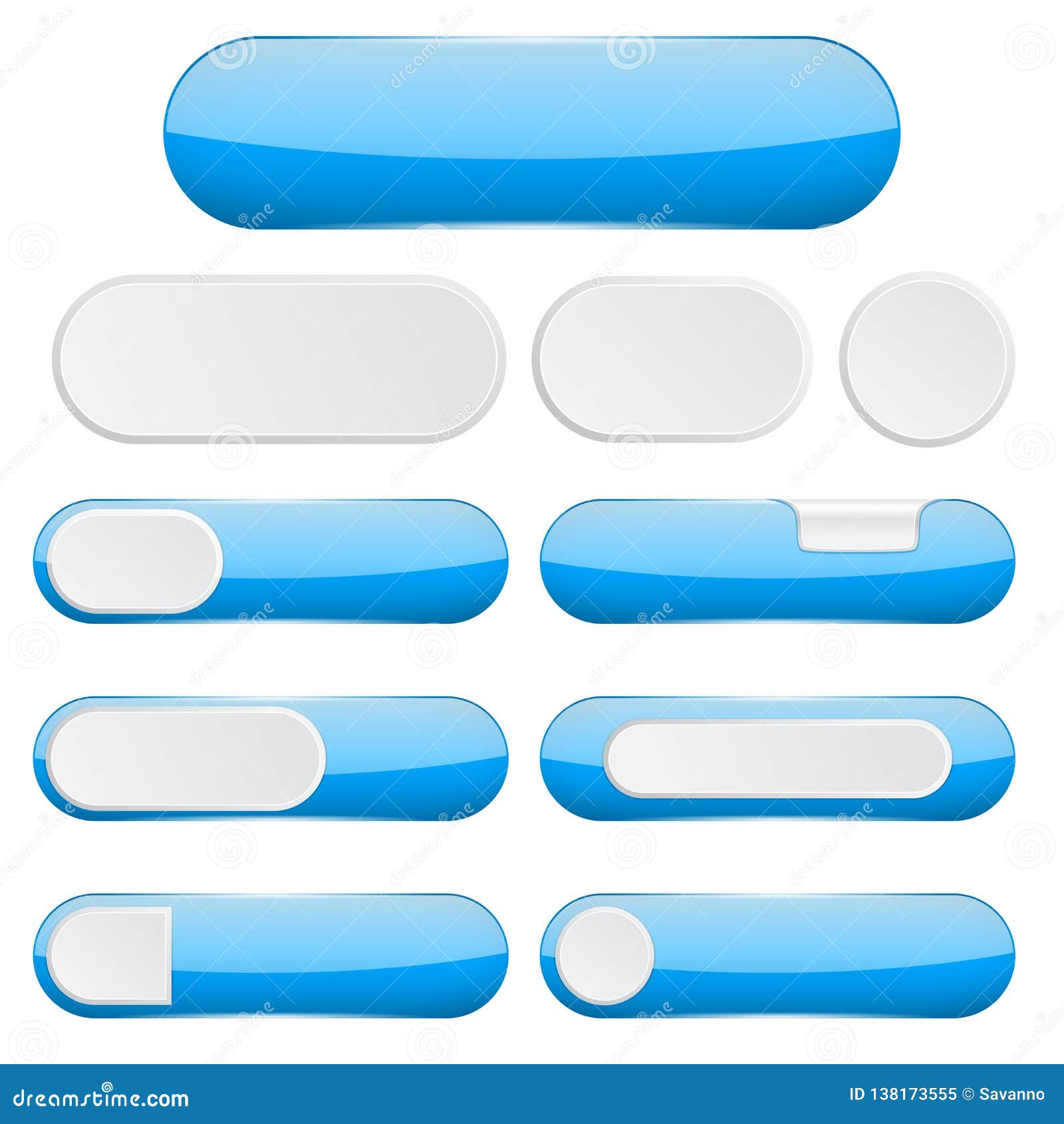 Blue Interface Buttons. Web Icons Stock Vector - Illustration of design ...