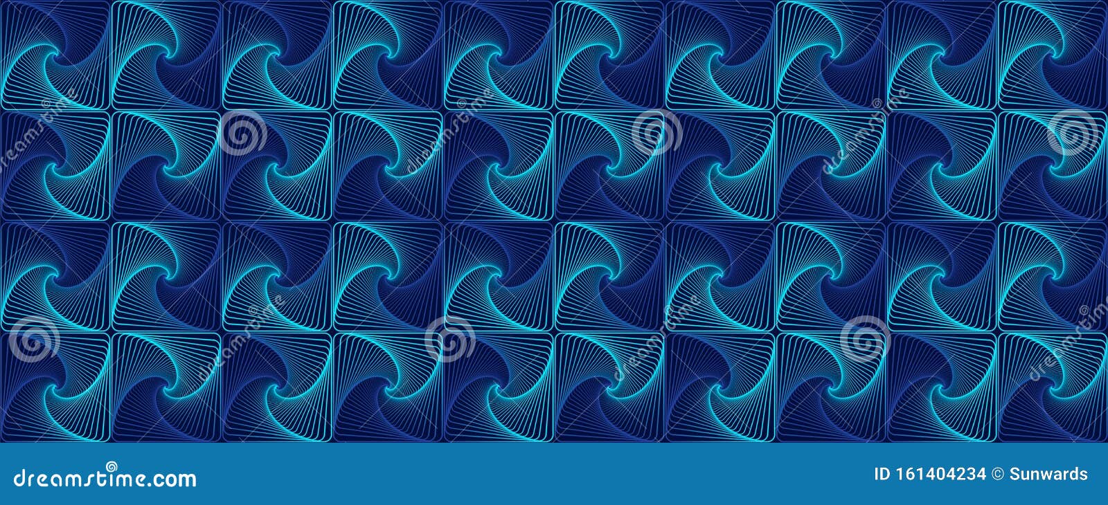 Blue Interlocking Fractal Tessellations Geometric Seamless Pattern ...