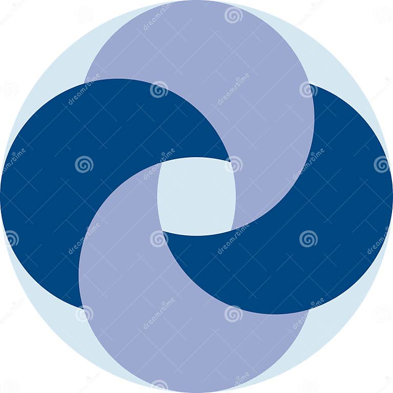 Blue interlocking hoops stock illustration. Illustration of visual ...