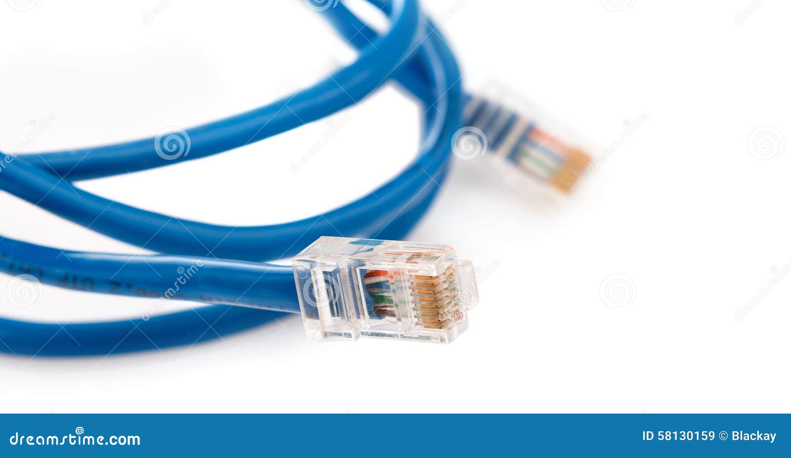 Blue internet cable stock image. Image of rj45, blue - 58130159