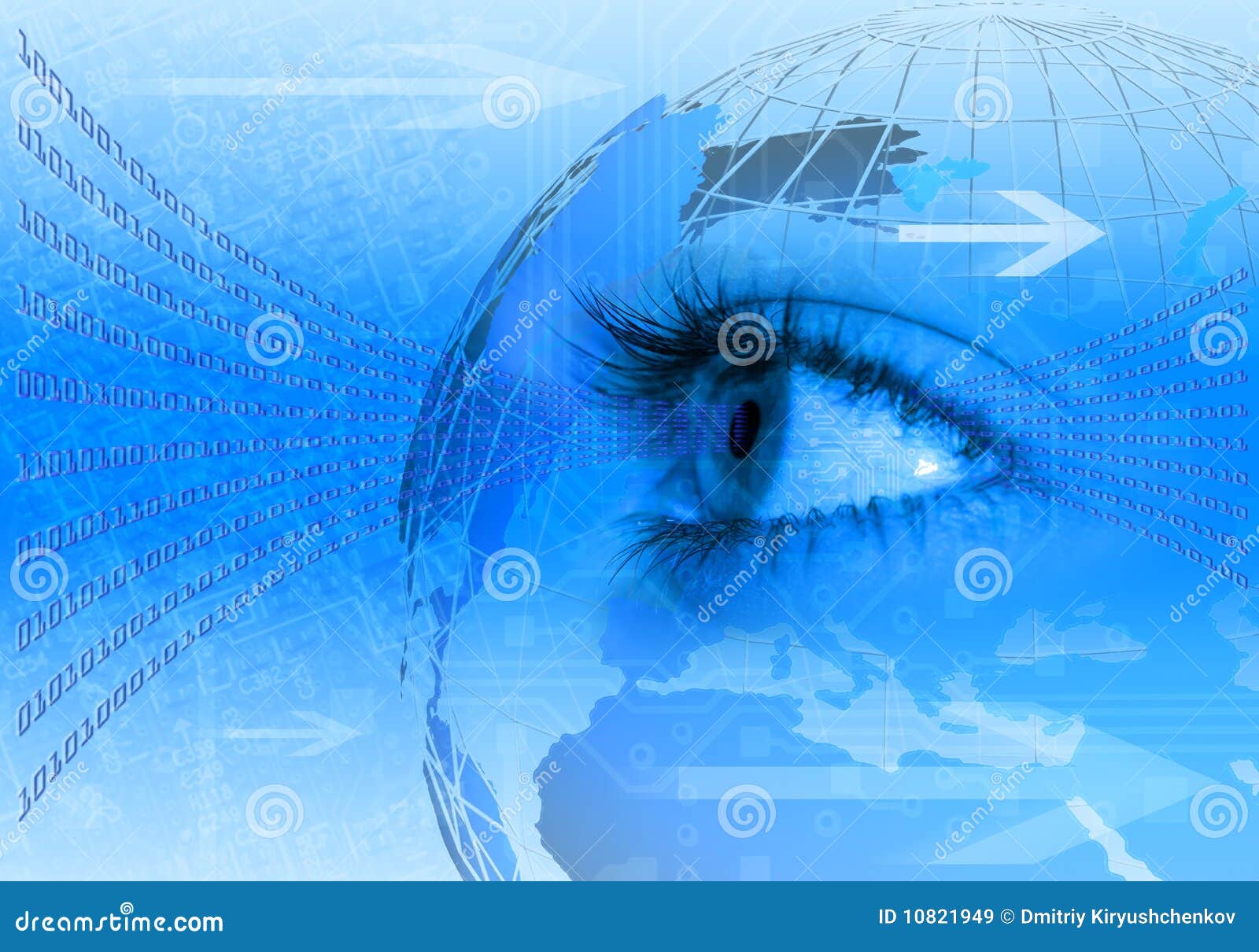 Blue Internet Concept Background Stock Image - Image of cyborg, binary ...